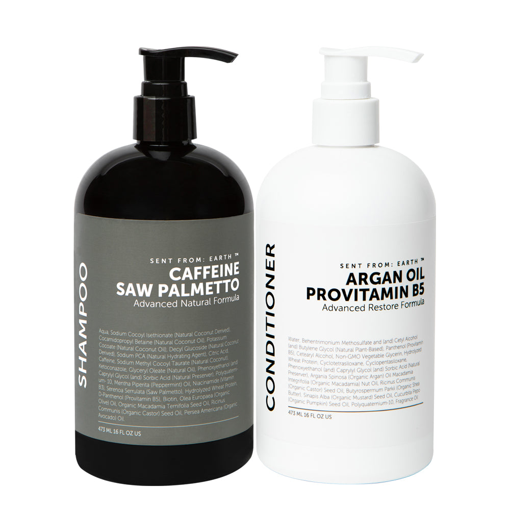 Caffeine Shampoo & Argan Conditioner Set – Sent From Earth